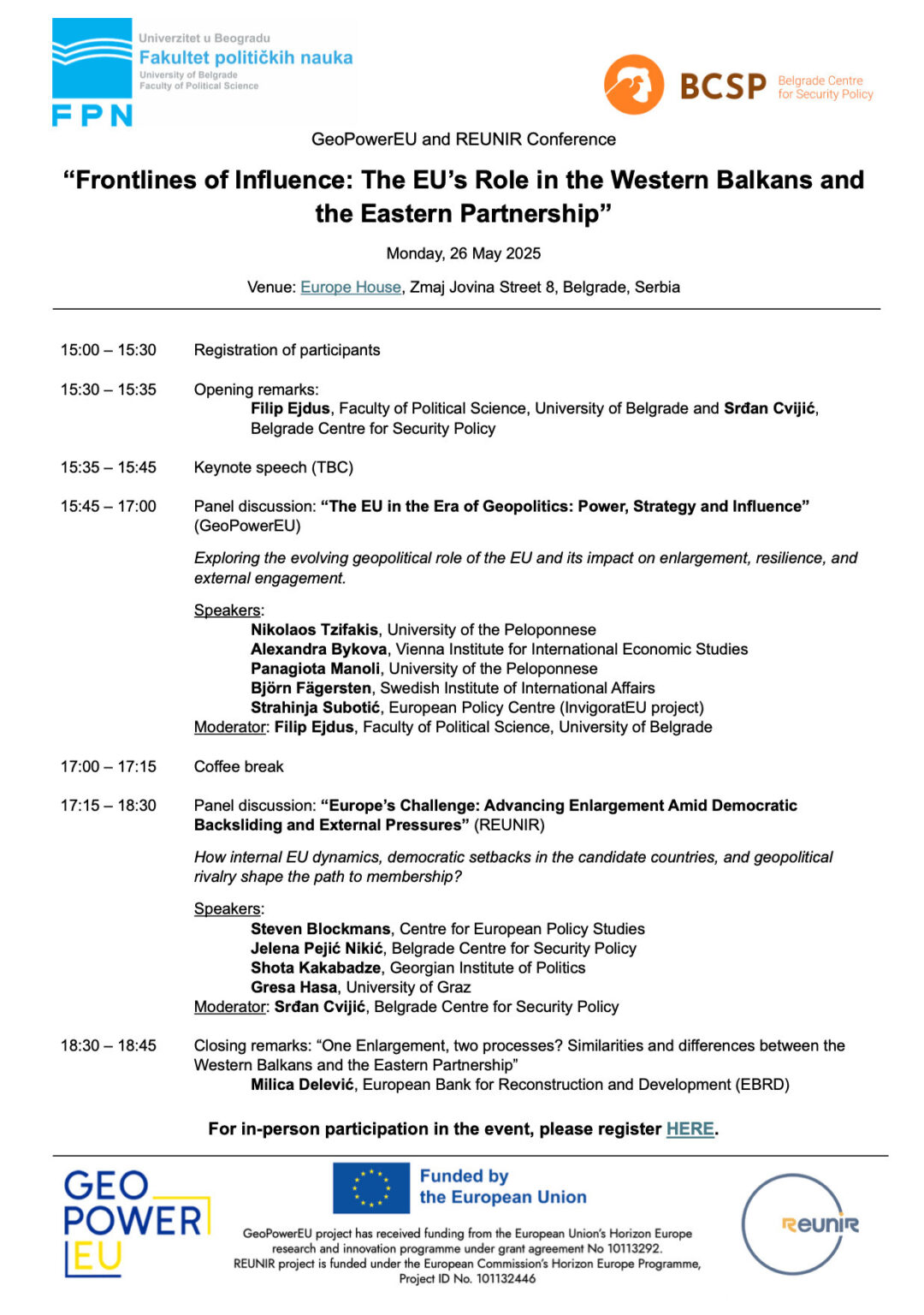 Upcoming Conference | Frontlines of Influence: The EU’s Role in the ...